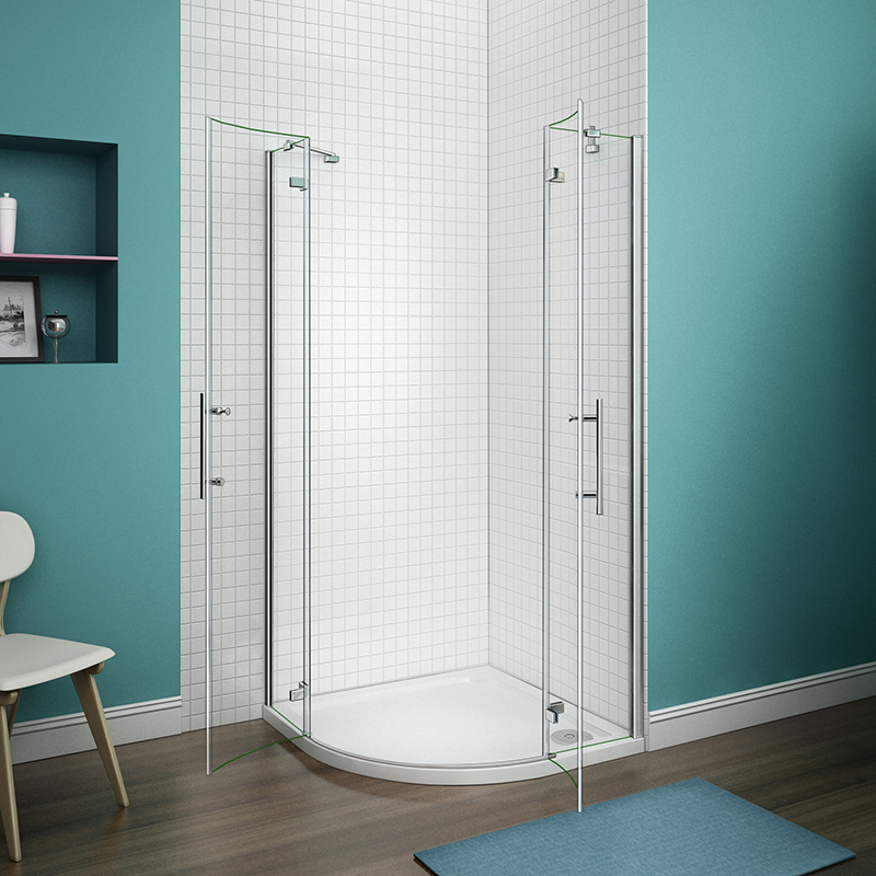 Frameless Quadrant Shower Enclosure and Tray & Waste Corner Cubicle ...