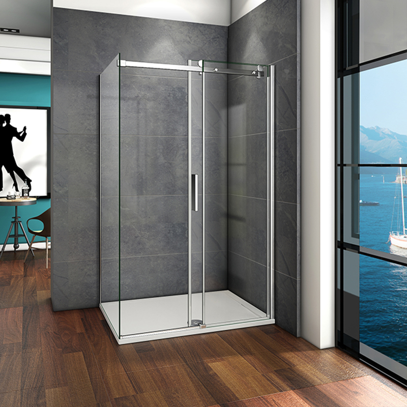 1000/1100/1200/1400mm wide Shower Sliding Doors Frameless Side Panel ...