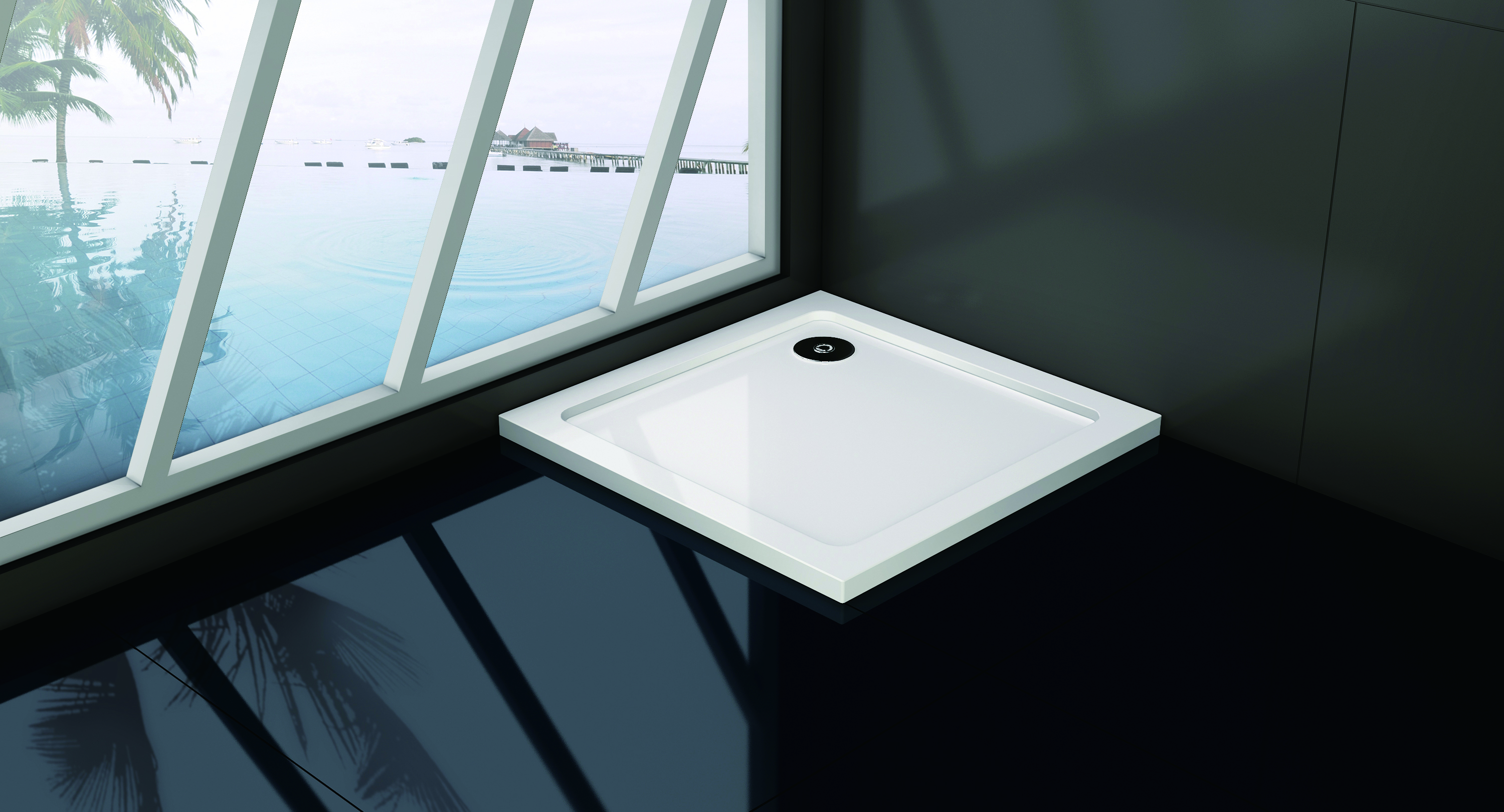 Quadrant/Square/Rectangle StoneTray Shower Enclosure Glass Door Riser ...