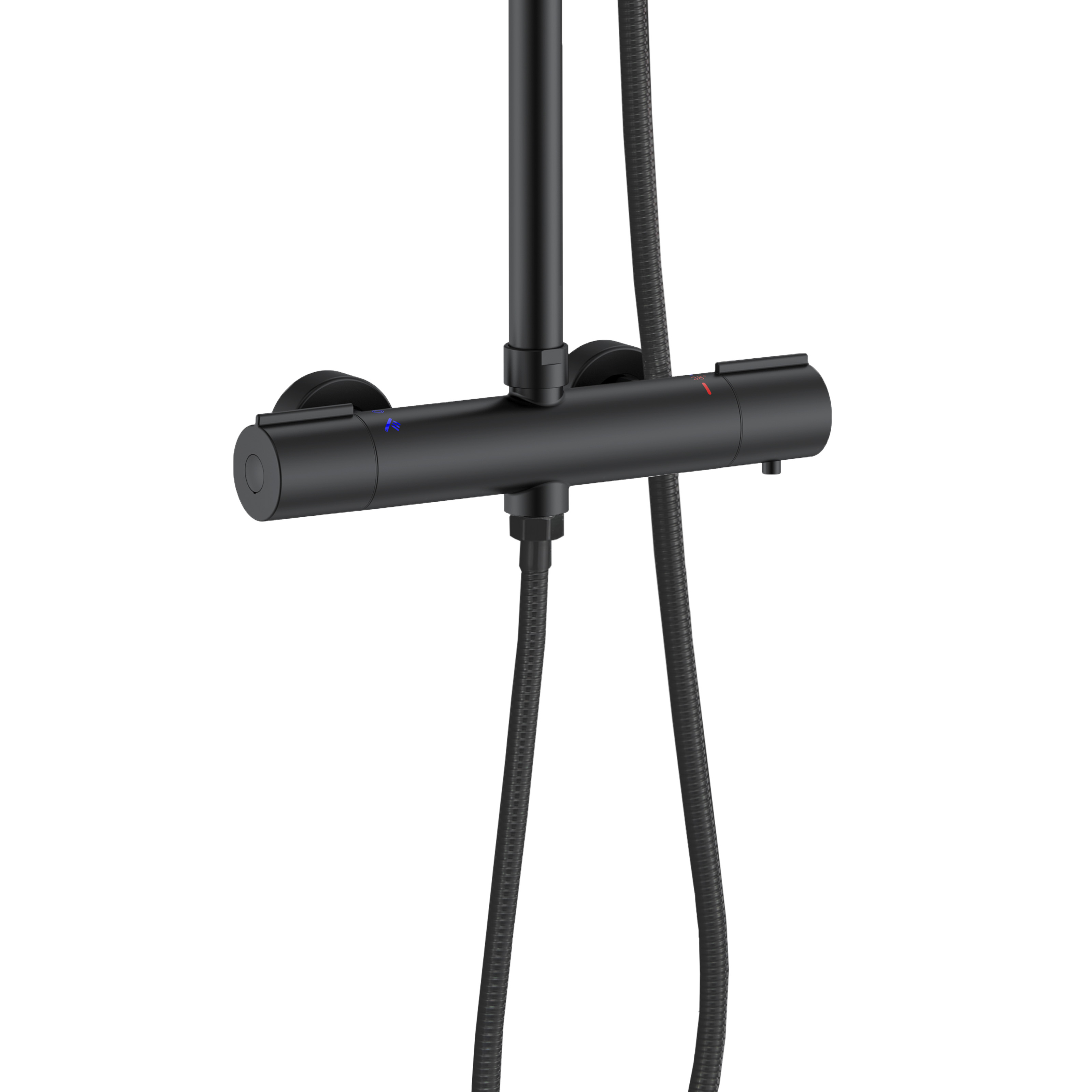 SKY Bathroom 3-spray pattern Black Thermostatic Shower kit