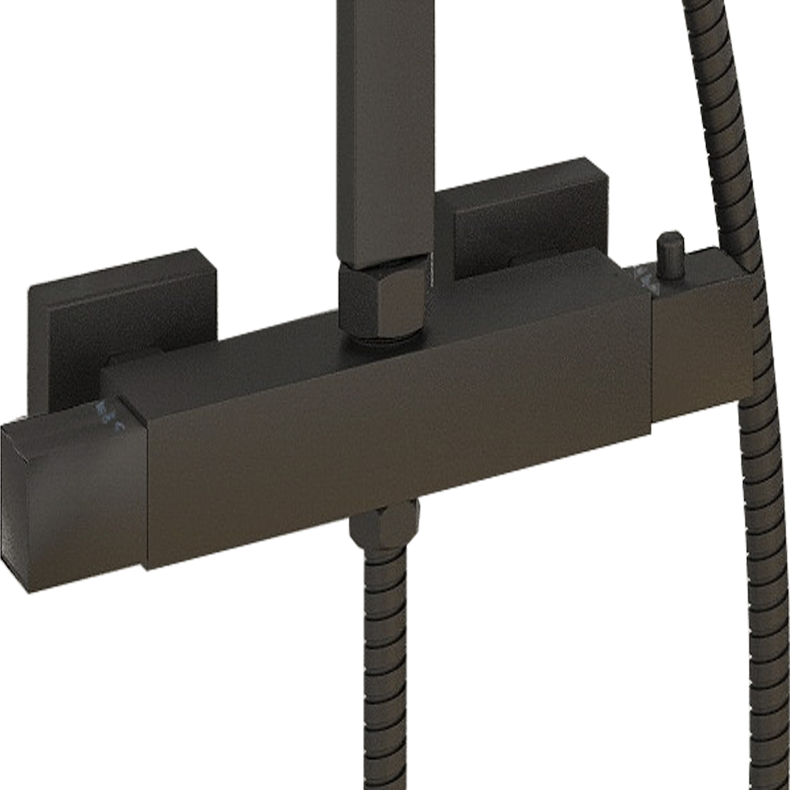 Biubiubath Bathroom shower thermostatic mixer shower square black ...