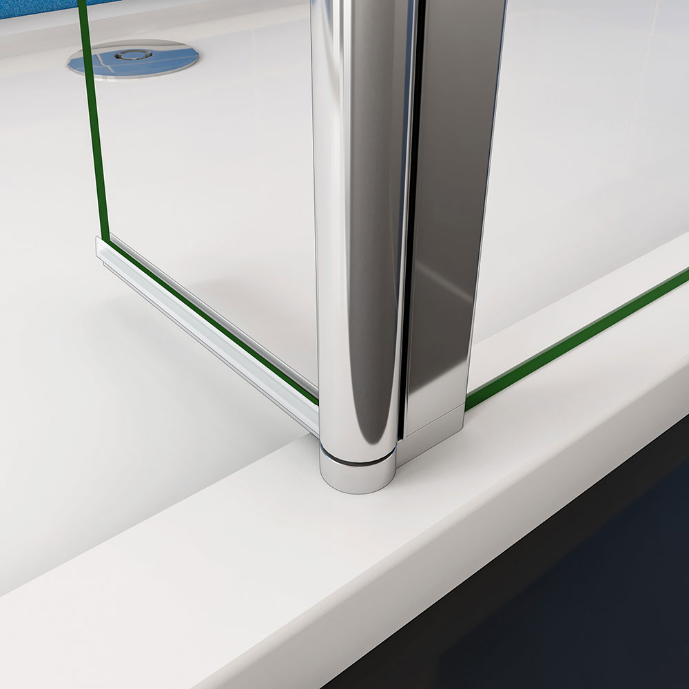 Shower Enclosure Walk In Wet Room Easy Clean NANO Glass Flipper Panel ...