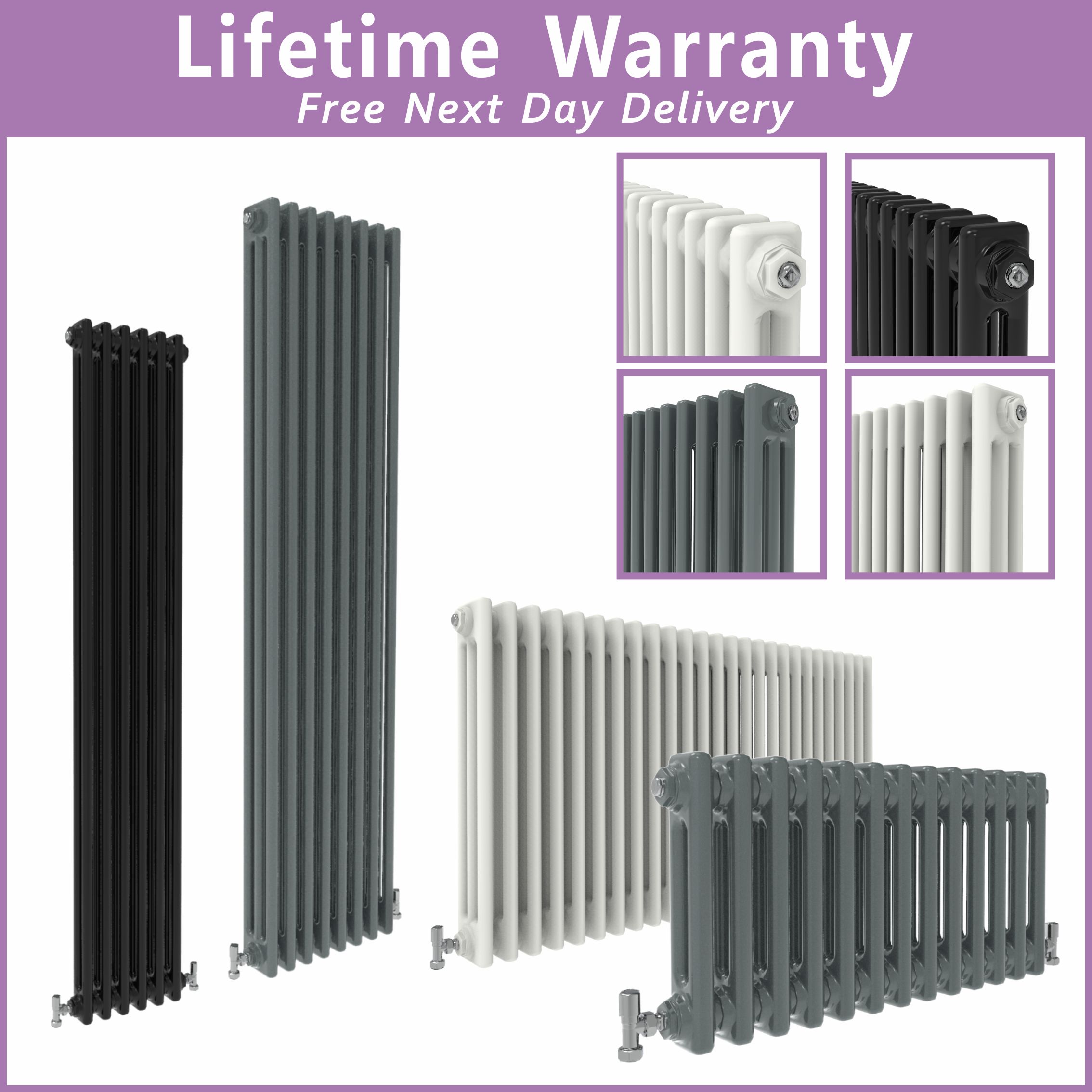 Cast Iron Style 2 3 Column Traditional Horizontal Vertical Vintage ...